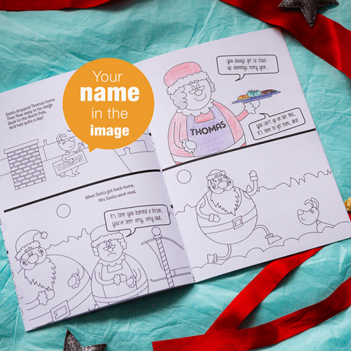Personalized When Santa Got Stuck Up The Chimney Coloring Book